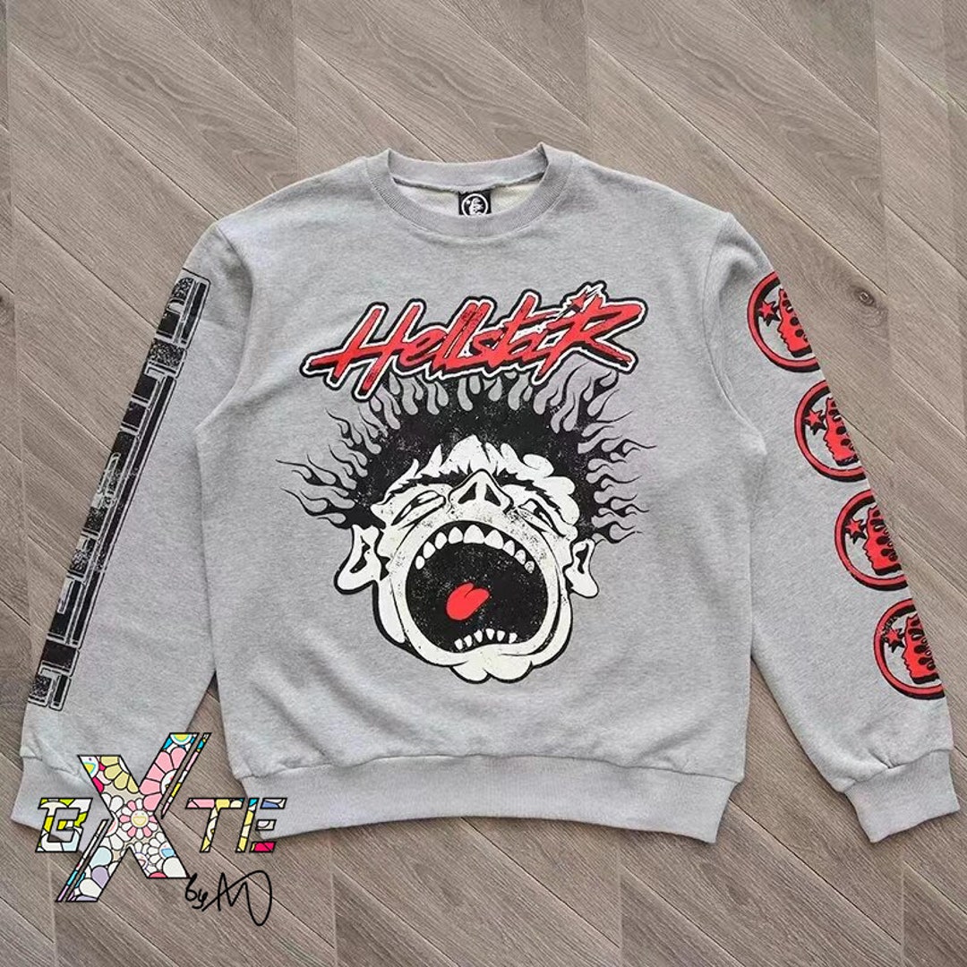 Hellstar Studios '1996 is This What Heaven Sounds Like' Long Sleeved Grey T-shirt High Quality ...
