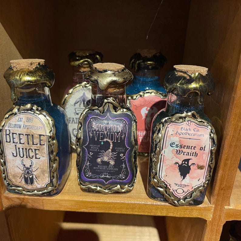Miniature Swirling Potion Bottles Decoration Halloween - Etsy