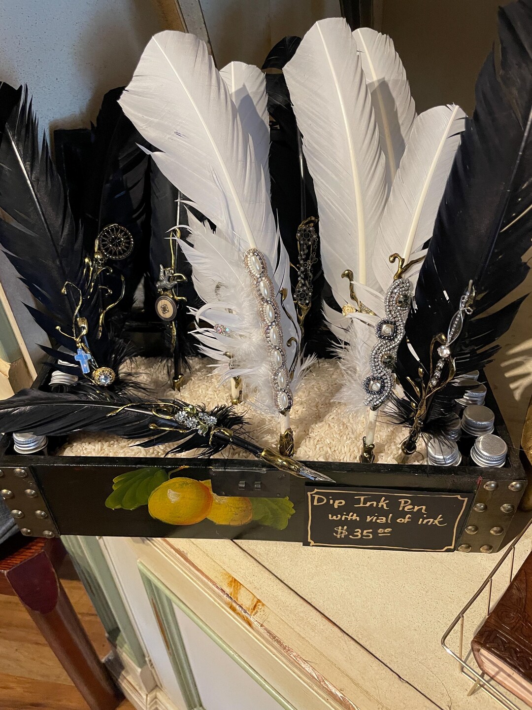 Altar Pen Witch Wicca Pagan Feather Ink Dip Pen Magic Spells - Etsy
