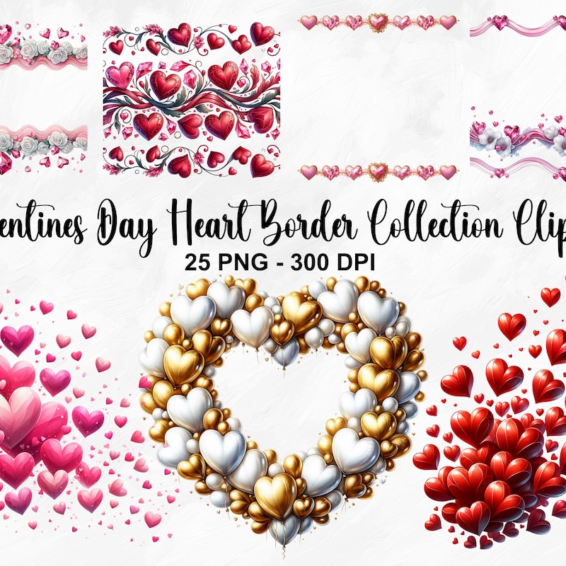 Valentine Border Graphics - Etsy