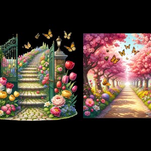 Watercolor Spring Garden Collection Clipart, 11 PNG Spring Floral ...