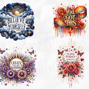 24 PNG, Inspirational Quotes Clipart, Motivational Phrase Illustrations ...