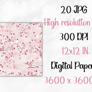 Pink Christmas Digital Paper, Printable Pink Christmas Paper, Pink ...