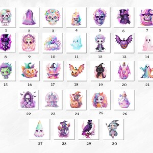 Watercolor Pastel Halloween Collection Clipart, 30 PNG Halloween ...