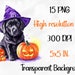 Watercolor Puppy Halloween Clipart, 15 PNG Halloween Puppy Clipart ...