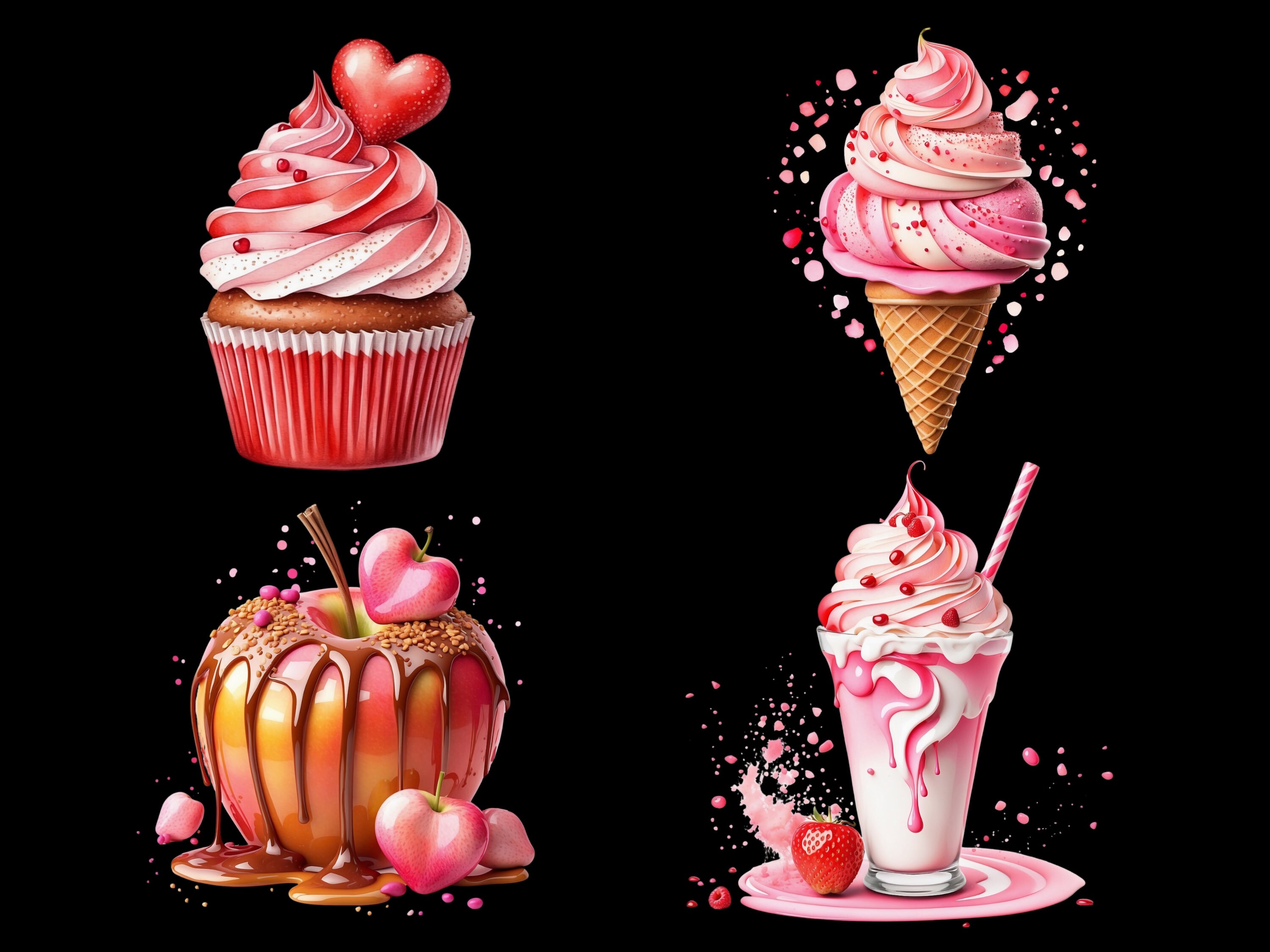 Watercolor Sweet Valentines Day Collection Clipart, 27 PNG Valentines ...