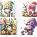 Watercolor Birth Month Flower Gnomes Clipart, 36 PNG Garden Gnome ...
