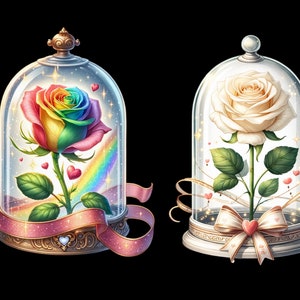 Watercolor Romantic Roses Collection Clipart, 16 PNG Valentines Day ...