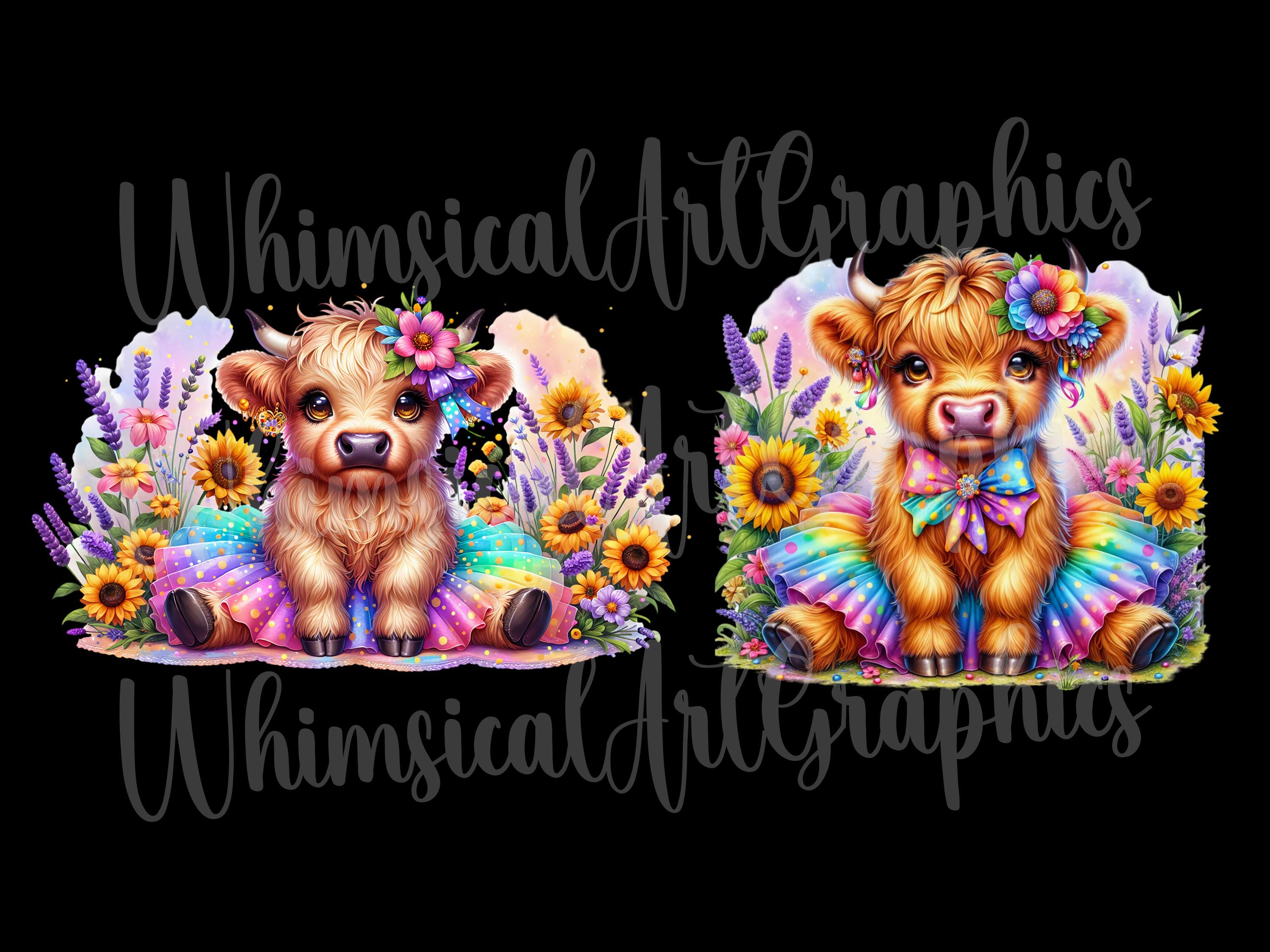 Watercolor Cute Baby Cows Collection Clipart, 13 PNG Birthday Clipart ...