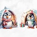 Watercolor Igloo Penguin Collection Clipart, 11 PNG Christmas Penguin ...