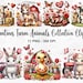 Watercolor Valentines Farm Animals Collection Clipart, 11 PNG ...