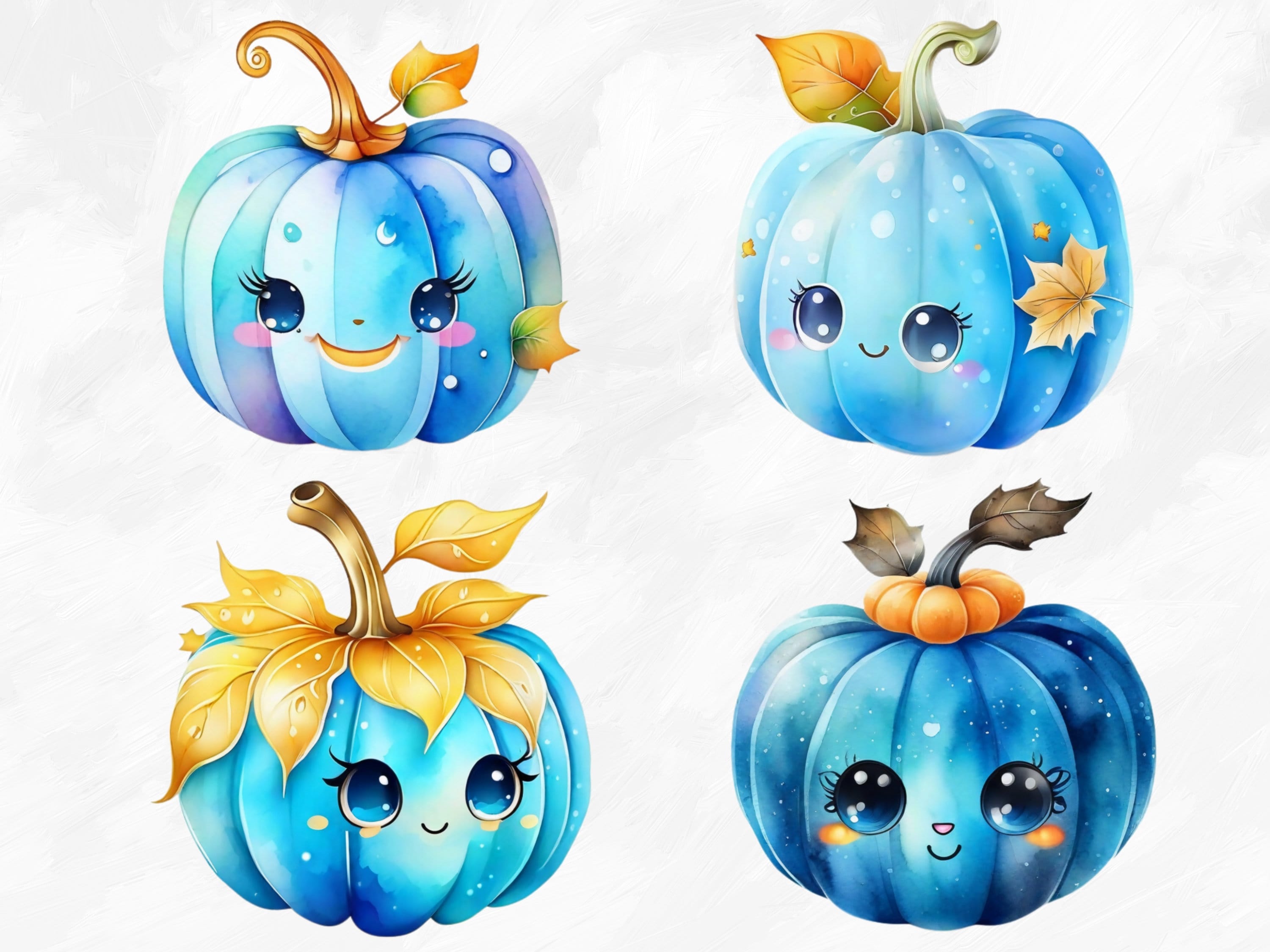 Watercolor Halloween Pumpkin Patch Cuties Clipart 28 PNG - Etsy