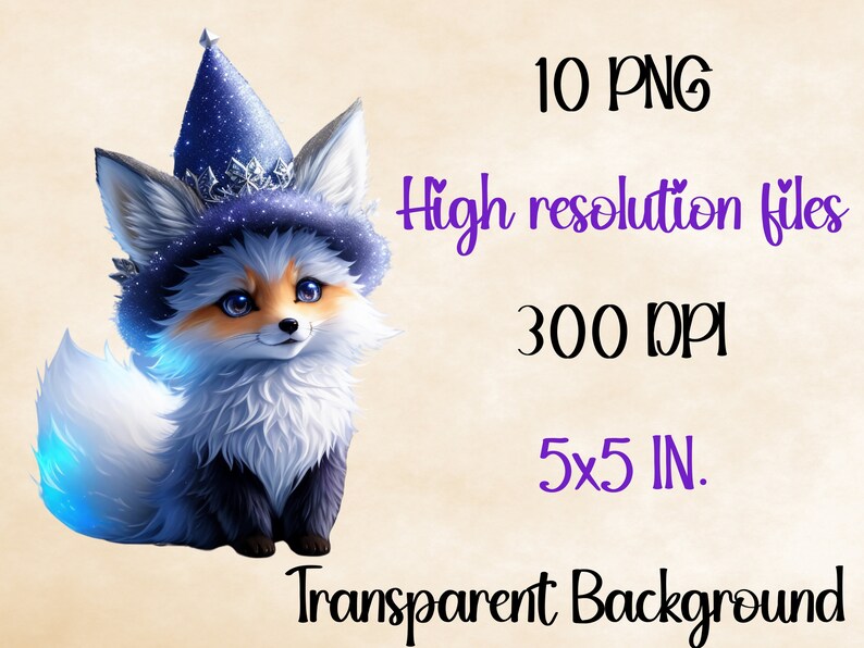 Witchy Foxes Clipart 10 PNG Fox Witch Clipart Fox Wearing - Etsy