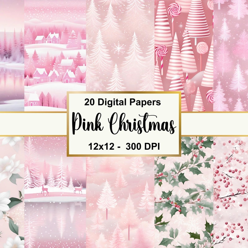 Christmas Digital Paper - Etsy