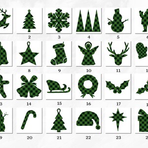 Christmas Plaid Clipart, 24 PNG Christmas Green Plaid Decoration ...