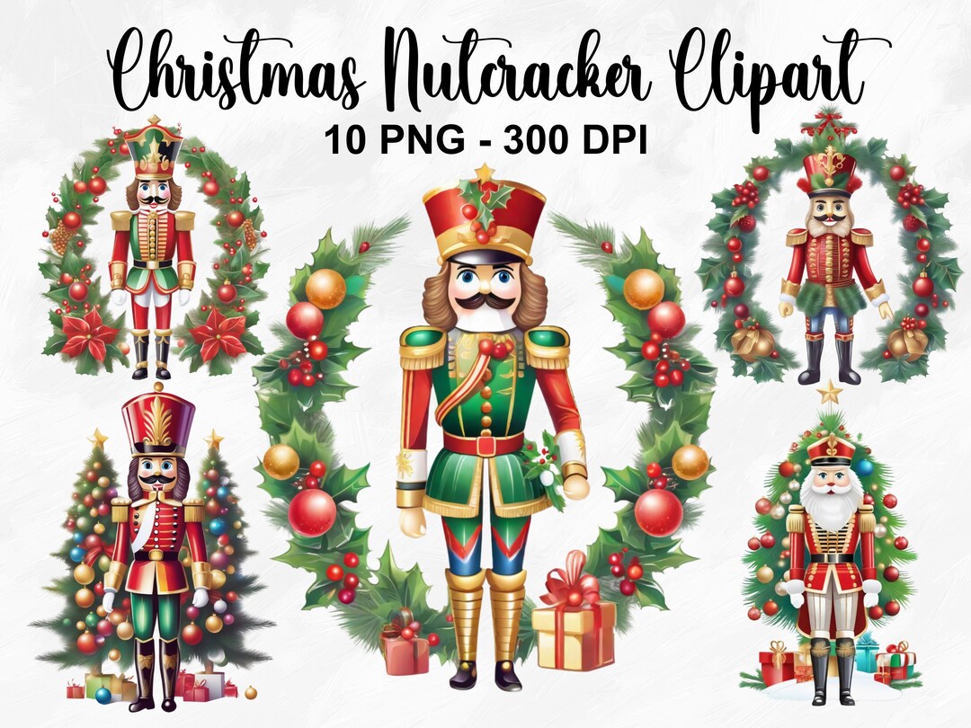 Watercolor Christmas Nutcracker Clipart, 10 PNG Holiday Nutcracker ...