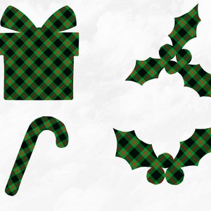 Christmas Plaid Clipart, 24 PNG Christmas Green Plaid Decoration ...