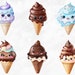 Watercolor Kawaii Ice Cream Clipart, 30 PNG Ice Cream Clipart, Kawaii ...