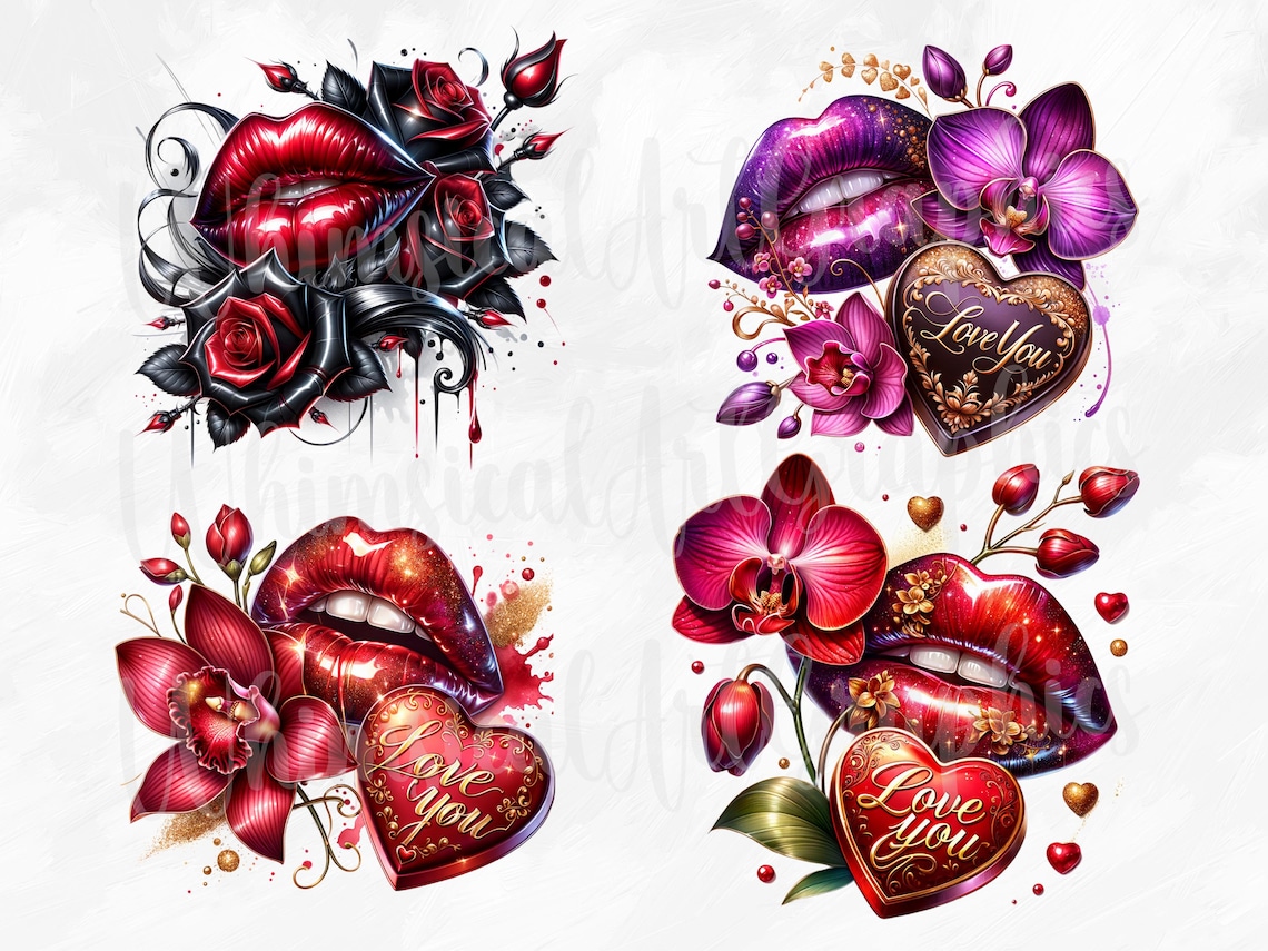 Watercolor Valentine Smooch Collection Clipart 34 Png Valentines
