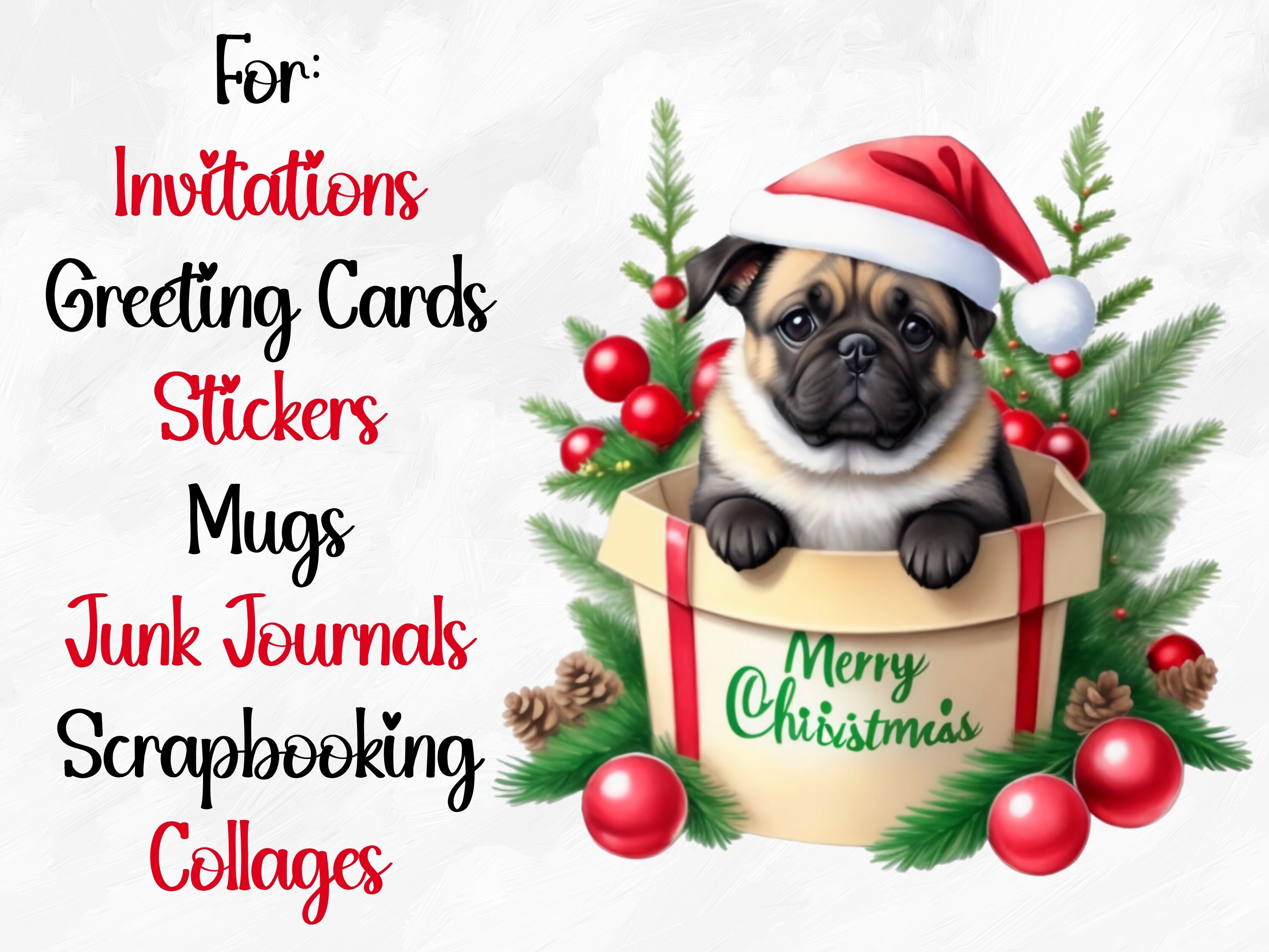 Watercolor Christmas Puppy Clipart 16 PNG Christmas Puppies - Etsy
