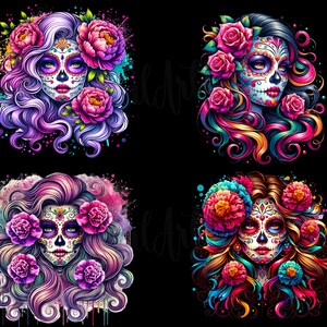 Watercolor La Catrina Collection Clipart, 14 PNG Day of the Dead ...