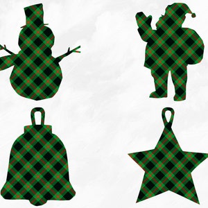 Christmas Plaid Clipart, 24 PNG Christmas Green Plaid Decoration ...