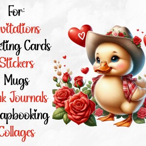 Watercolor Cute Valentines Farm Animals Clipart, 15 PNG Valentines Day ...