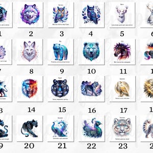 Birth Month Spirit Animal Clipart Bundle PNG | 24 PNG Zodiac Animal ...