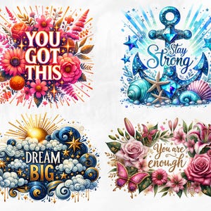 24 PNG, Inspirational Quotes Clipart, Motivational Phrase Illustrations ...