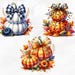 Watercolor Halloween Pumpkins Collection Clipart, 18 PNG Halloween ...