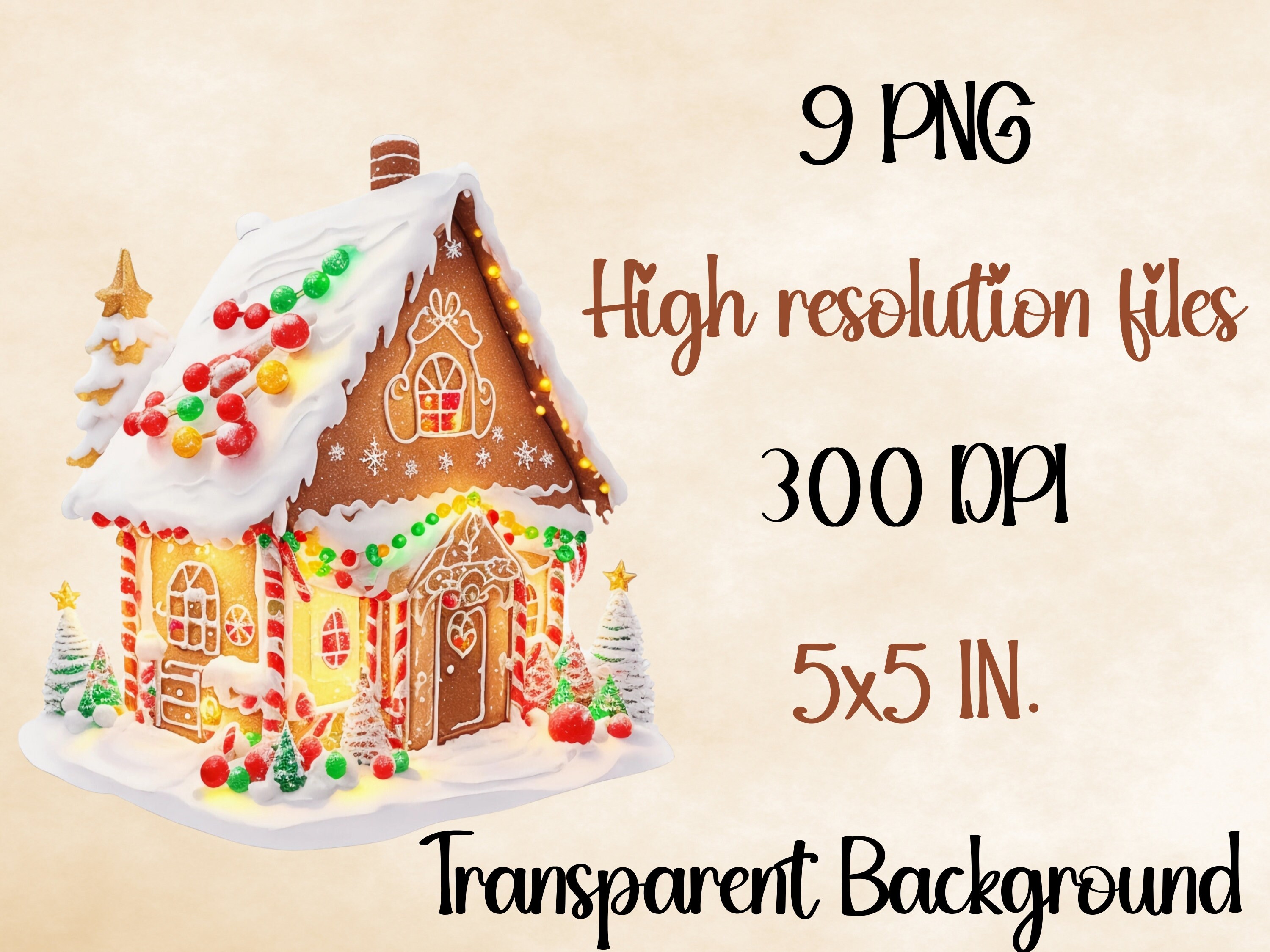 Watercolor Gingerbread House Clipart, 9 PNG Gingerbread House Clipart ...