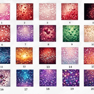 Bokeh Valentine Digital Paper, Printable Valentine, Romantic Heart ...