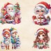 Watercolor Christmas Cute Collection Clipart, 45 PNG Christmas Clipart ...