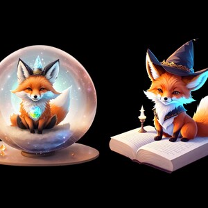 Witchy Foxes Clipart, 10 PNG Fox Witch Clipart, Fox Wearing Witches Hat ...