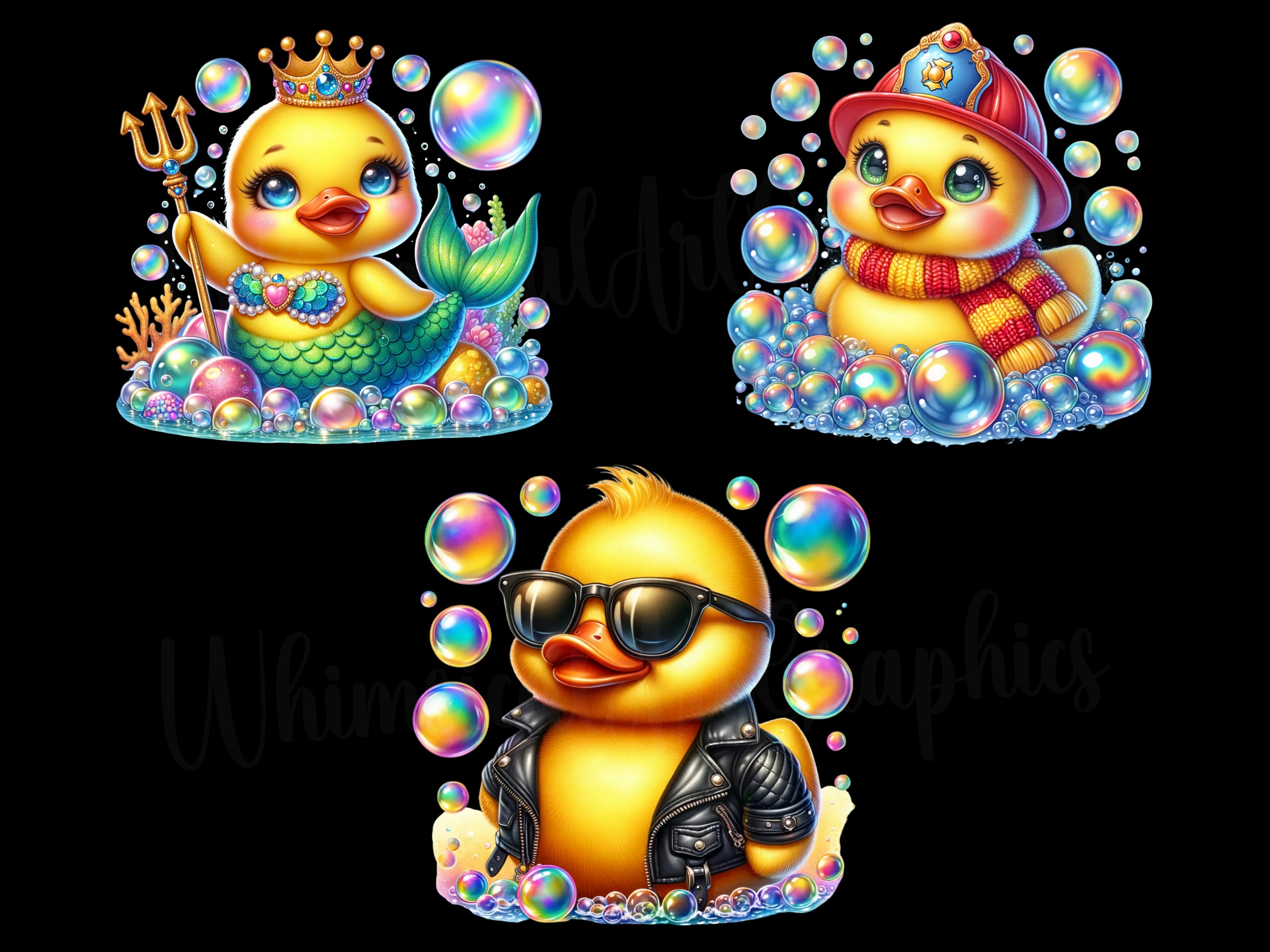 Watercolor Nursery Rubber Ducks Collection Clipart, 14 PNG Duck Clipart ...