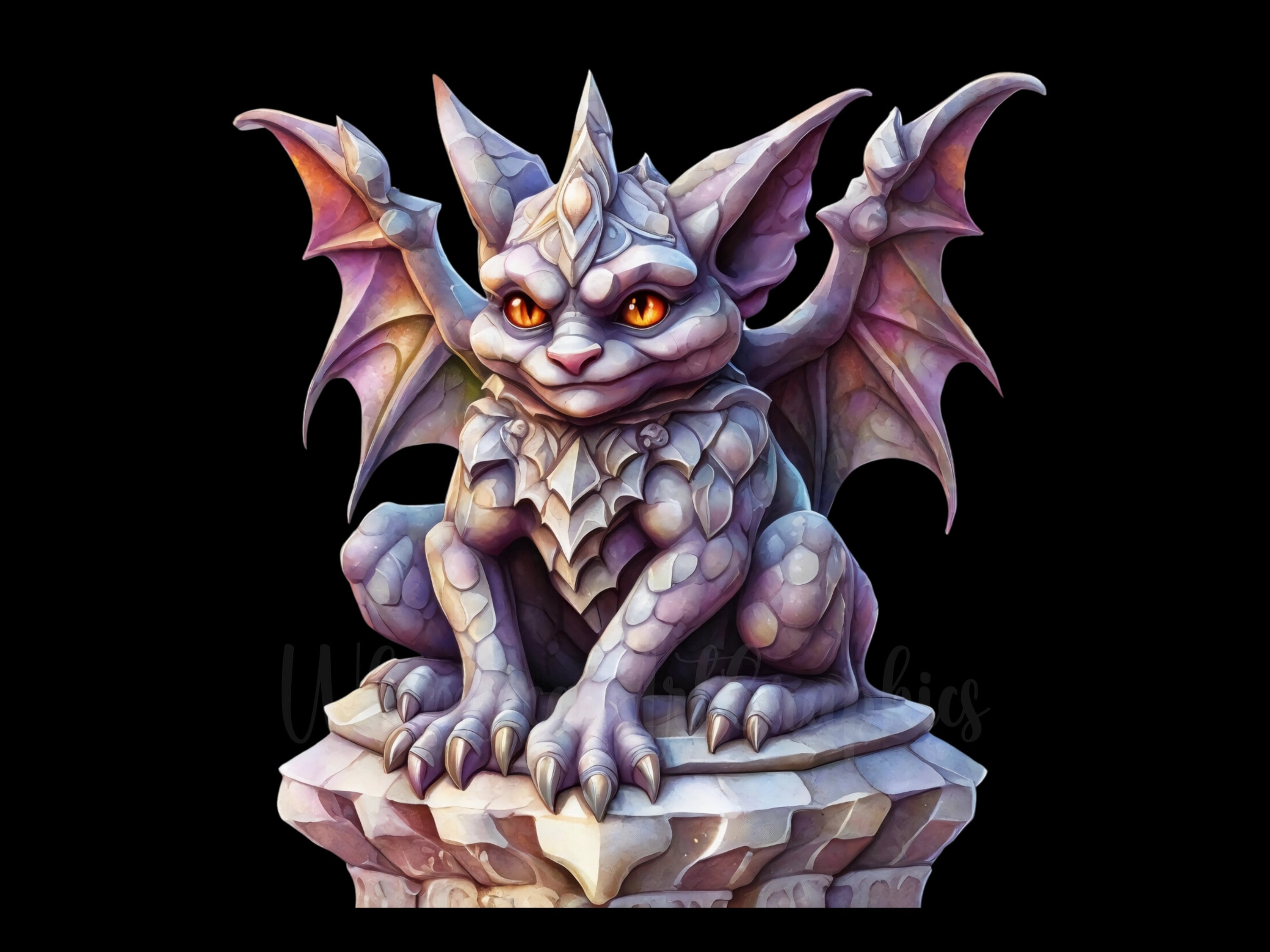 Watercolor Gargoyle Clipart 9 PNG Gargoyle Clipart Gothic - Etsy