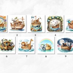 Watercolor Noah's Ark Collection Clipart, 9 PNG Noah's Ark Clipart ...