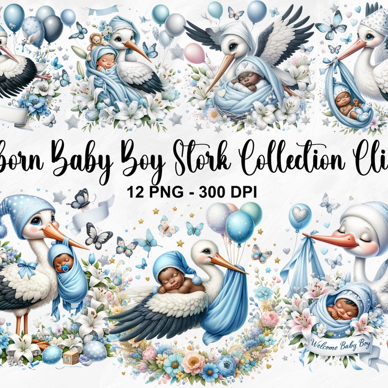 Stork Clipart - Etsy