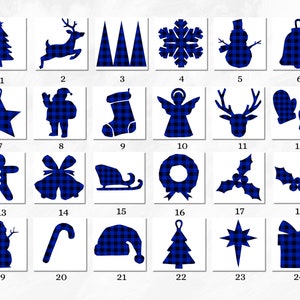 Christmas Blue Plaid Collection Clipart, 24 PNG Blue Plaid Decoration ...
