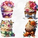 Watercolor Spring Flowers Cupcake Collection Clipart, 24 PNG Spring ...