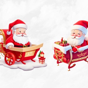 Santa Claus Clipart, 10 PNG Cute Santa Claus Clipart, Holiday Clipart ...