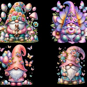 Watercolor Easter Gnome Collection Clipart, 25 PNG Easter Clipart ...