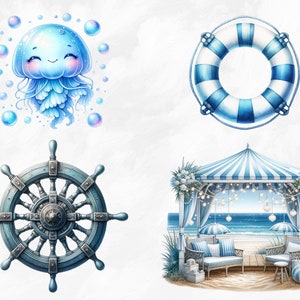 Watercolor Sailor Teddy Bear Collection Clipart, 39 PNG Baby Bear ...