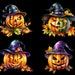 Watercolor Halloween Jack O Lantern Collection Clipart, 30 PNG ...