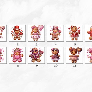 Watercolor Sweet Valentines Gingerbread Collection Clipart, 12 PNG ...