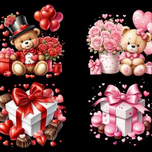 Watercolor Cute Valentines Candy Shop Clipart, 23 PNG Valentines Day ...