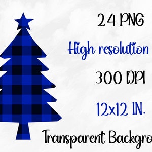 Christmas Blue Plaid Collection Clipart, 24 PNG Blue Plaid Decoration ...