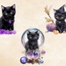 Watercolor Halloween Black Cat Clipart 9 PNG Watercolor - Etsy