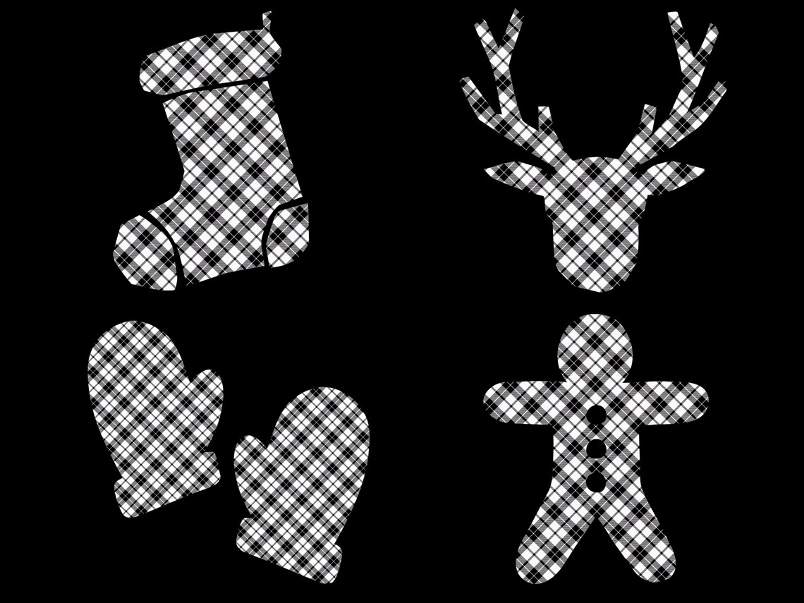 Christmas Buffalo Plaid Collection Clipart 24 PNG Buffalo - Etsy