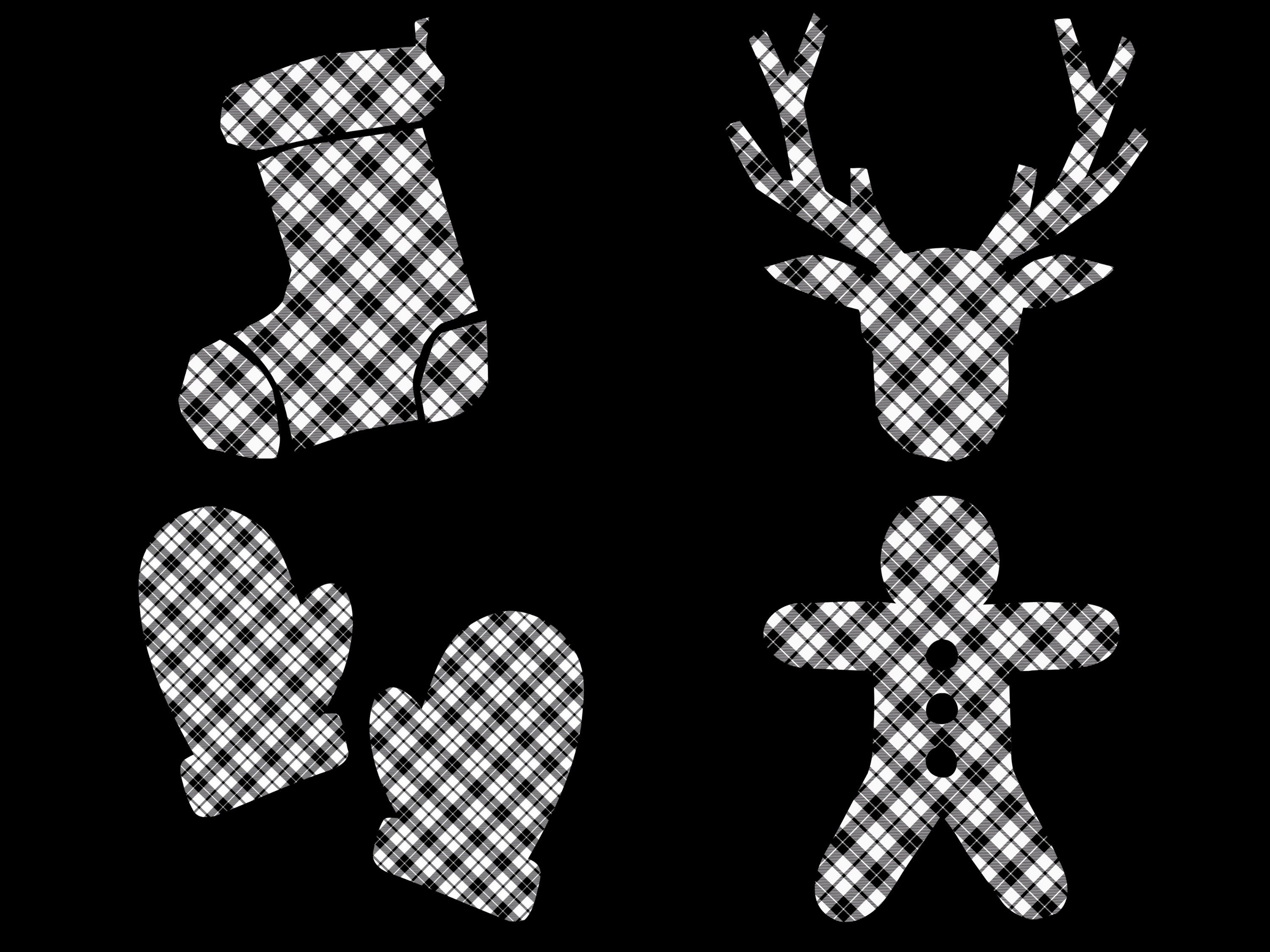 Christmas Buffalo Plaid Collection Clipart 24 PNG Buffalo - Etsy